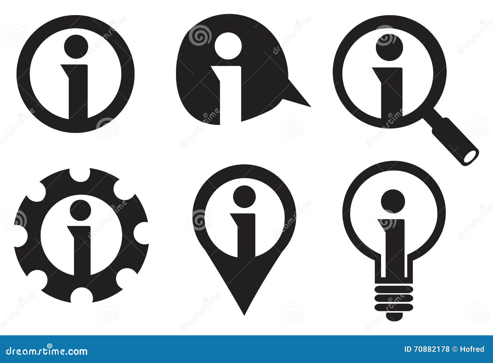 Black and White Information Vector Icon Set Stock Vector - Illustration ...