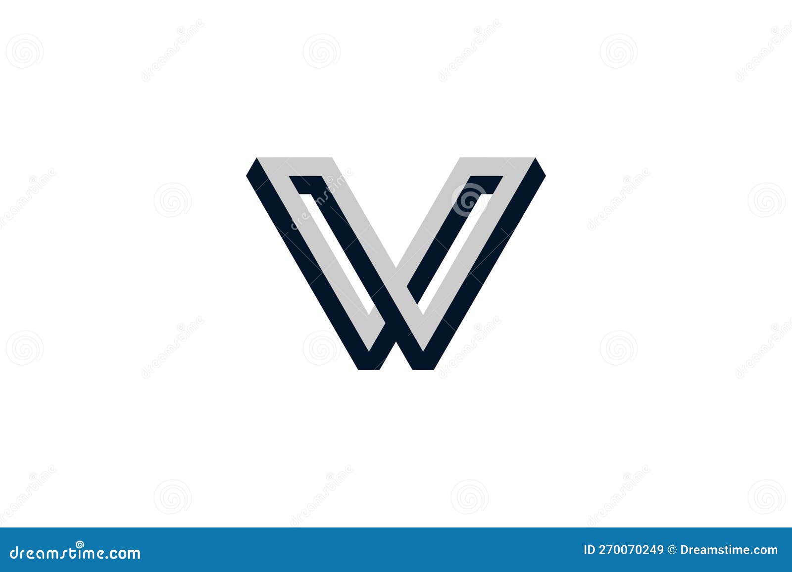 Black White Initial Letter V W 3d Logo Stock Vector - Illustration of ...