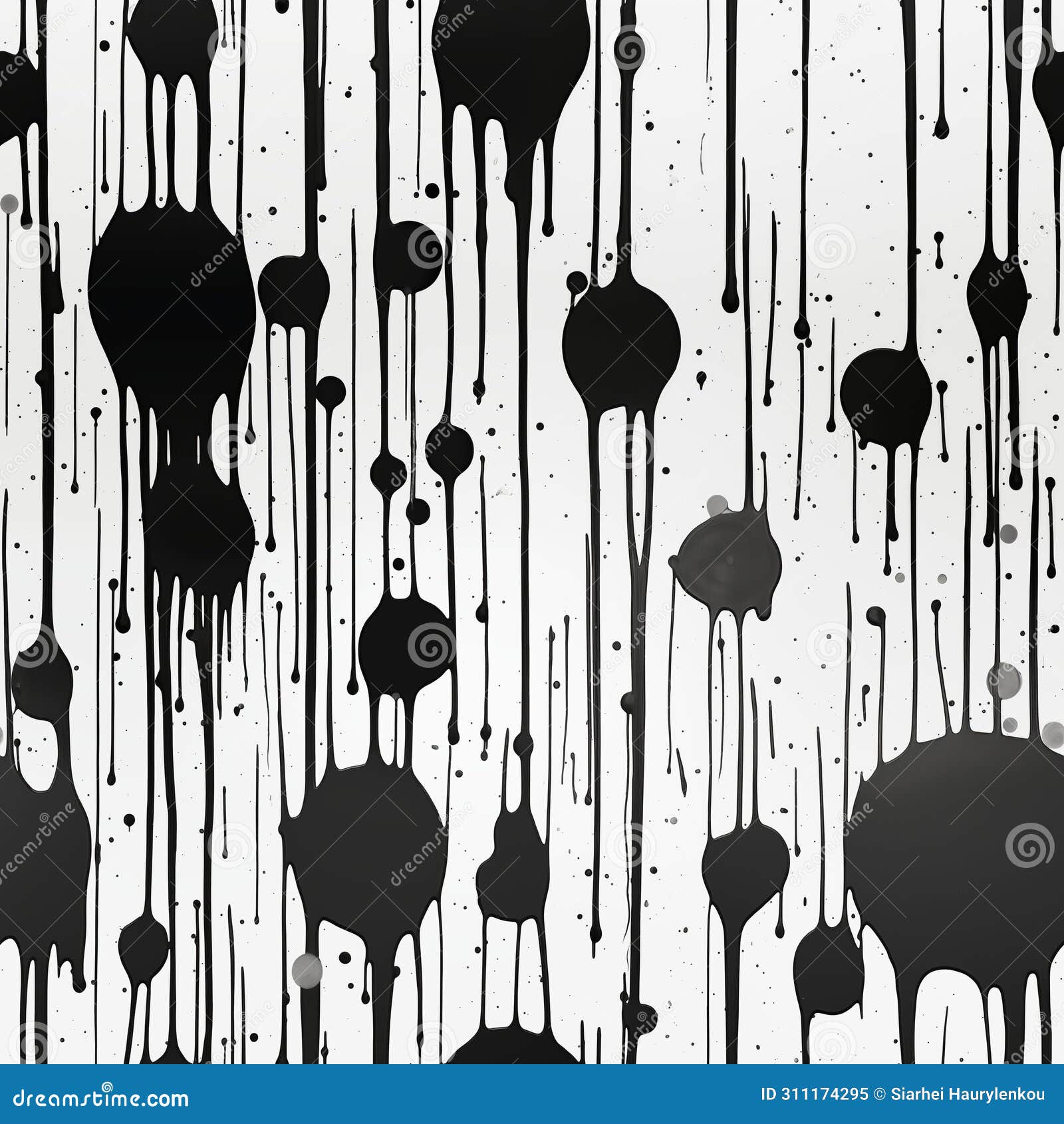 Seamless Pattern. Black Ink Drips Down the Wall. White Background Stock ...