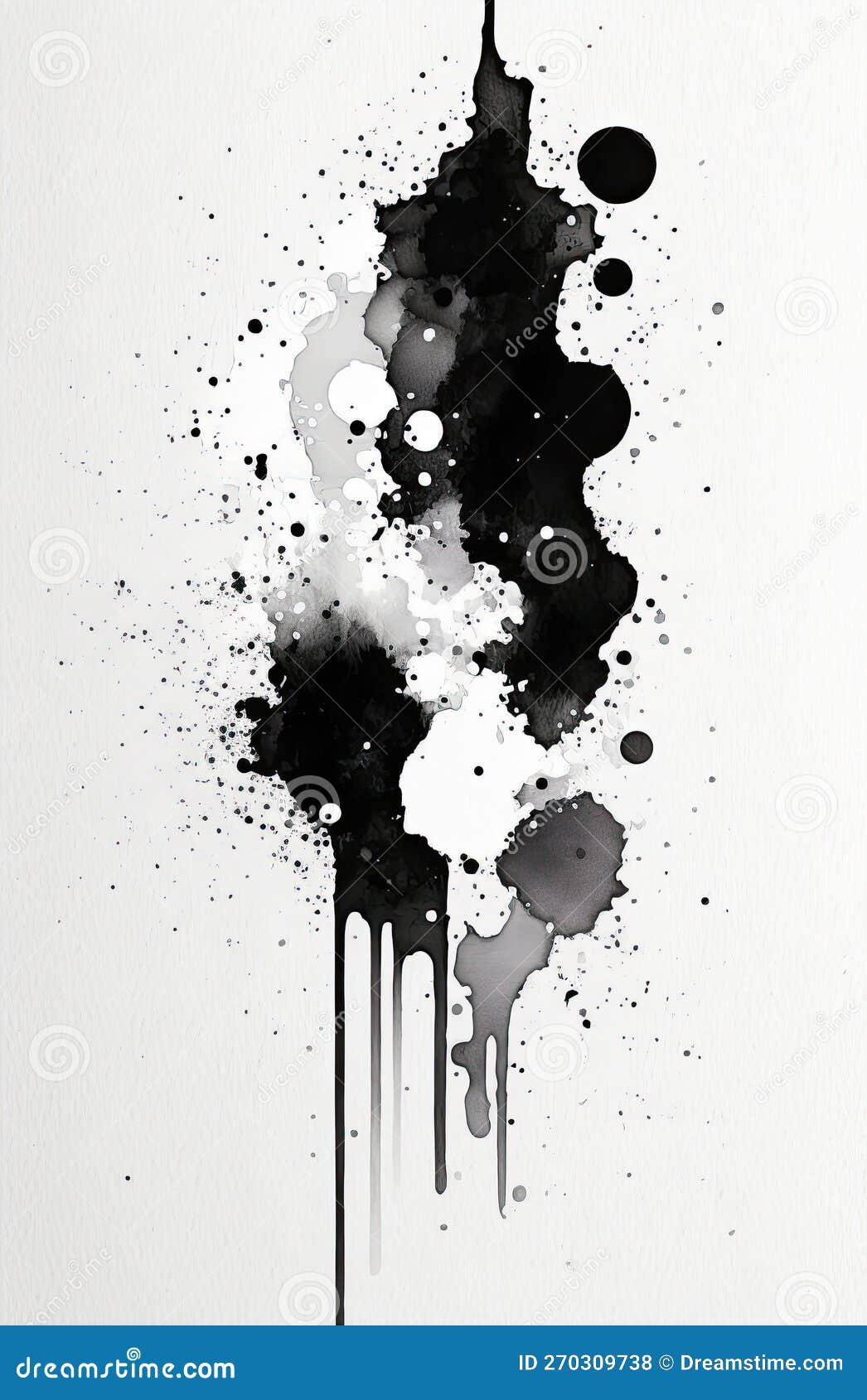 Black and White Ink Splat Abstract Art Stock Illustration ...