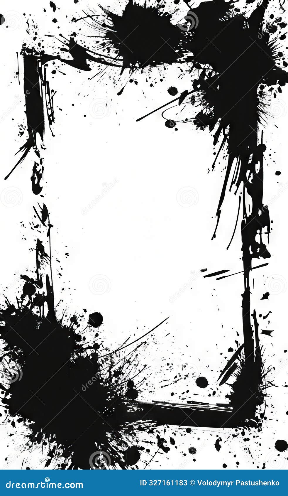 Black and White Ink Splatter Frame Stock Image - Image of child ...