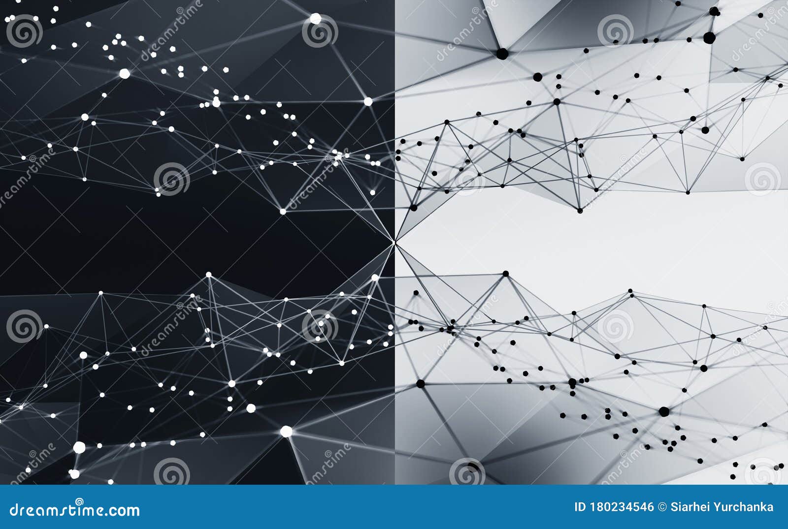 Black-white Interior Poster. Polygonal Network and High Tech Stock ...