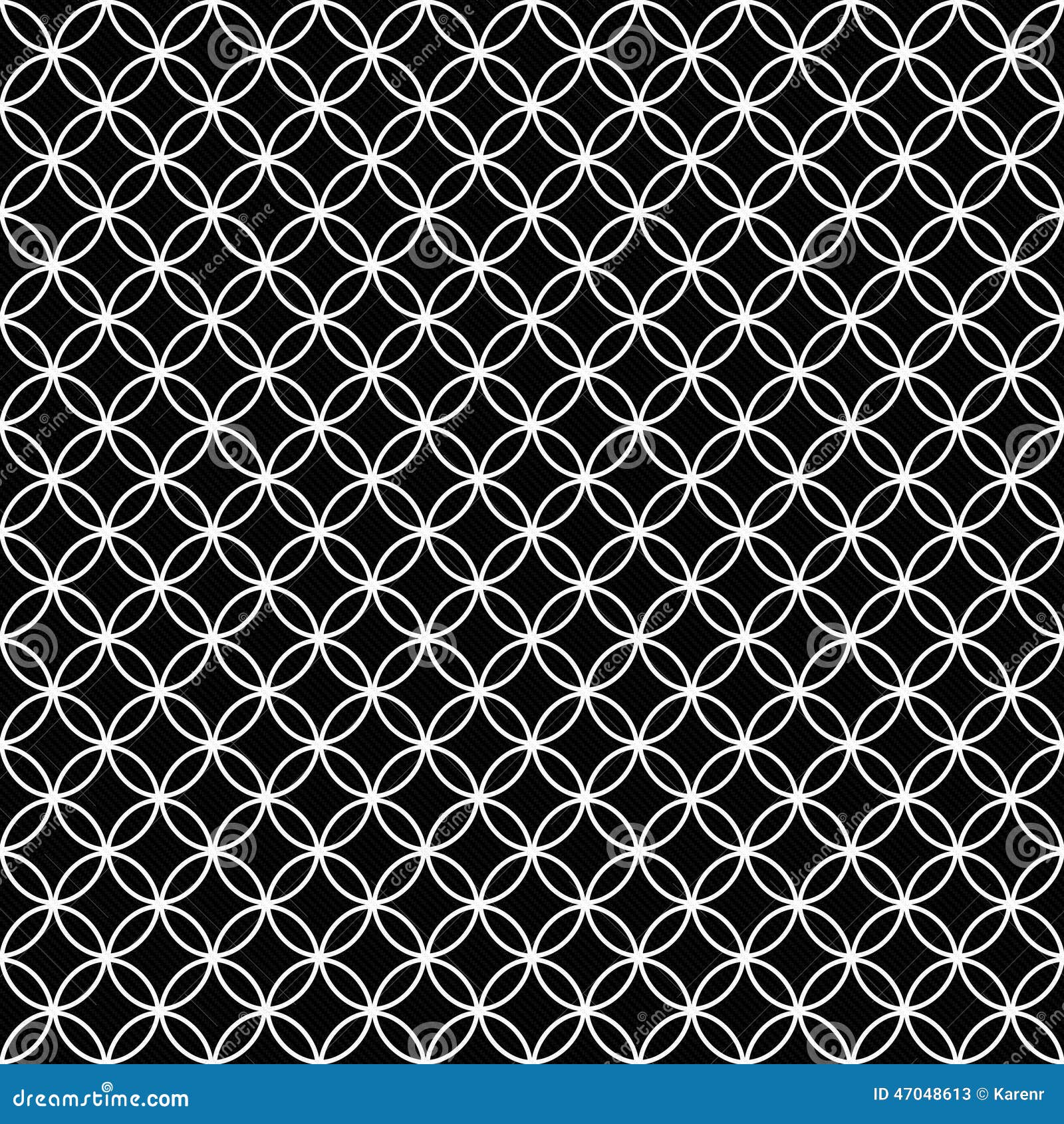 Black And White Interlocking Circles Tiles Pattern Repeat Background