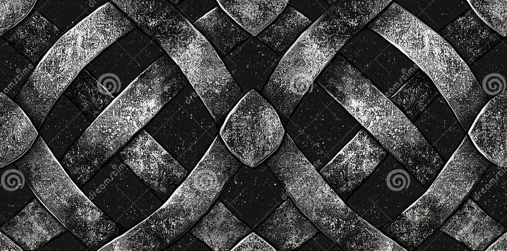 This Black and White Interlocking Stripe Pattern is a Great Example of ...