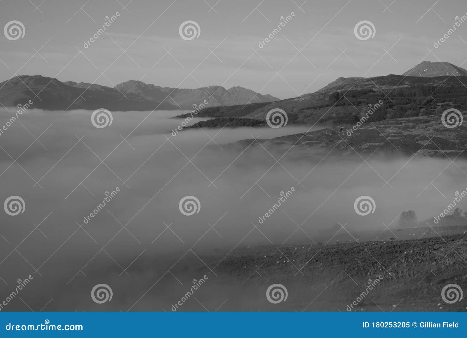 Black and White Inverted Clouds in Scotland Stock Image - Image of spot ...
