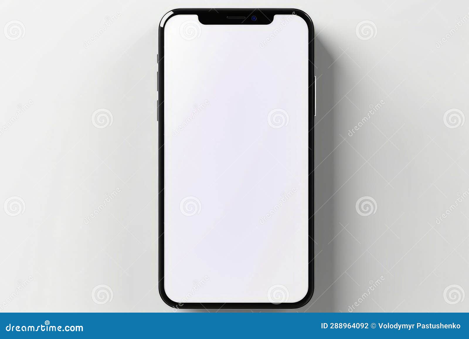 Black And White Iphone With Blank Screen On White Surface Generative
