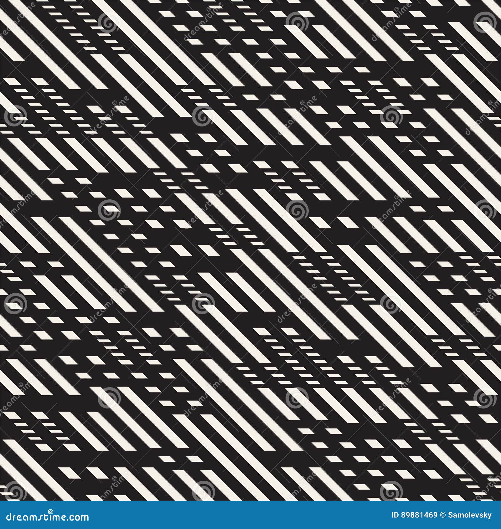 Black and White Irregular Dashed Lines Pattern. Abstract Vector ...