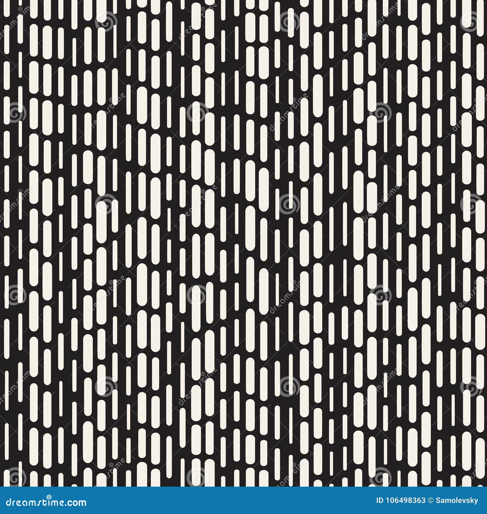 Black and White Irregular Rounded Dashed Lines Pattern. Modern Abstract ...