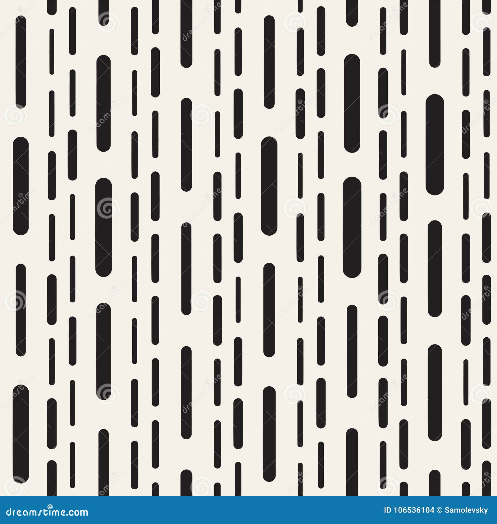 Black And White Irregular Rounded Dashed Lines Pattern Modern Abstract Vector Seamless