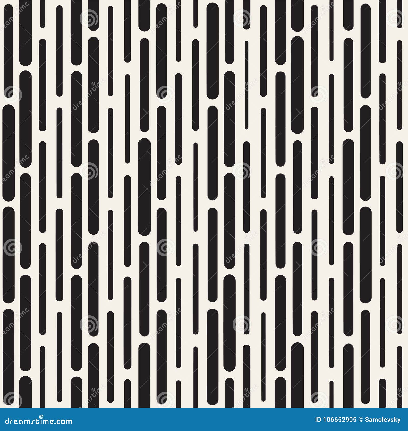 Black and White Irregular Rounded Dashed Lines Pattern. Modern Abstract ...