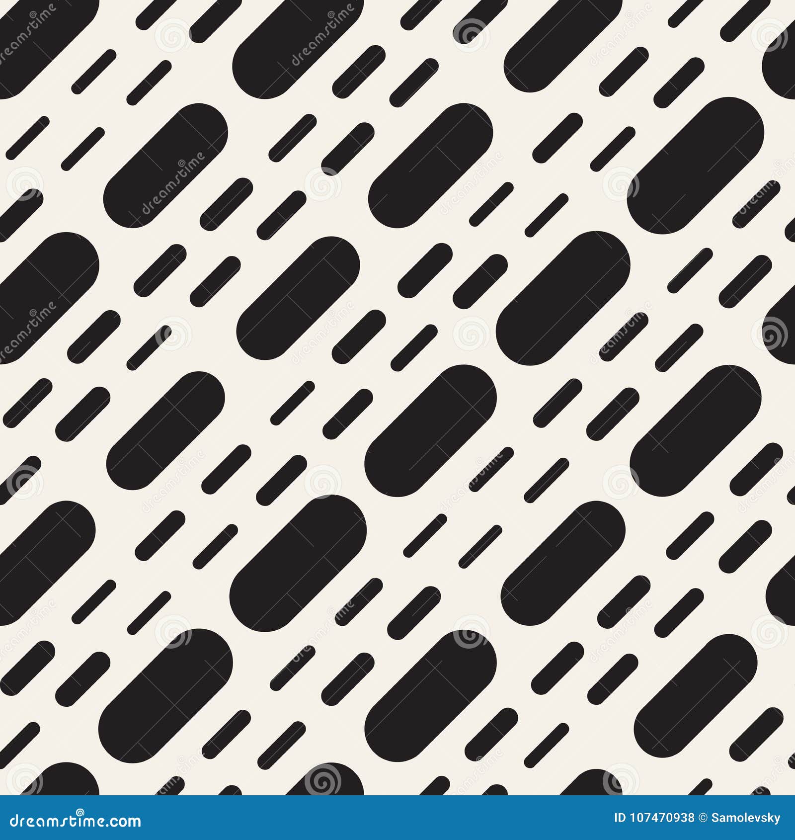 Black and White Irregular Rounded Dashed Lines Pattern. Modern Abstract ...