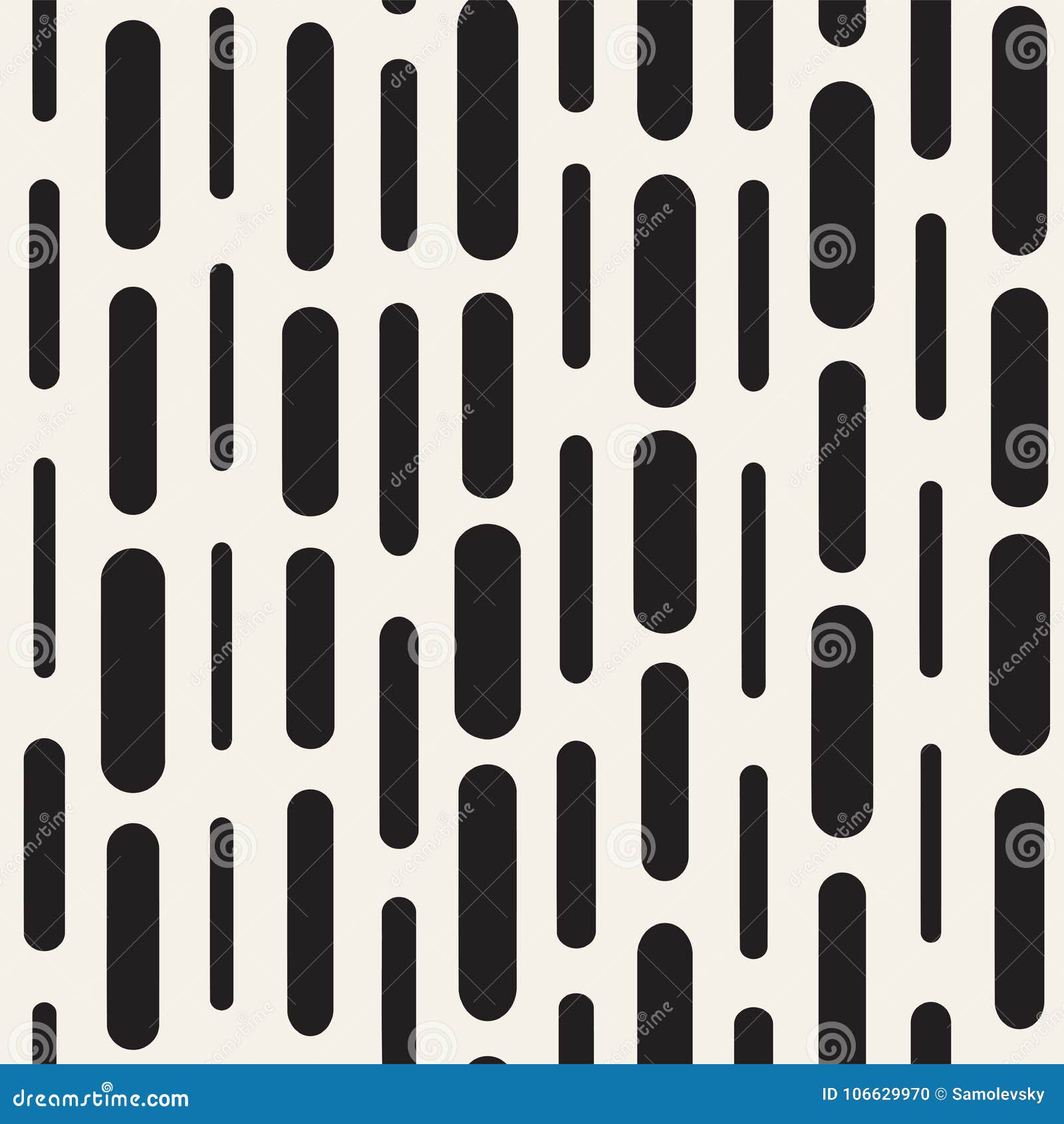 Black and White Irregular Rounded Dashed Lines Pattern. Modern Abstract ...