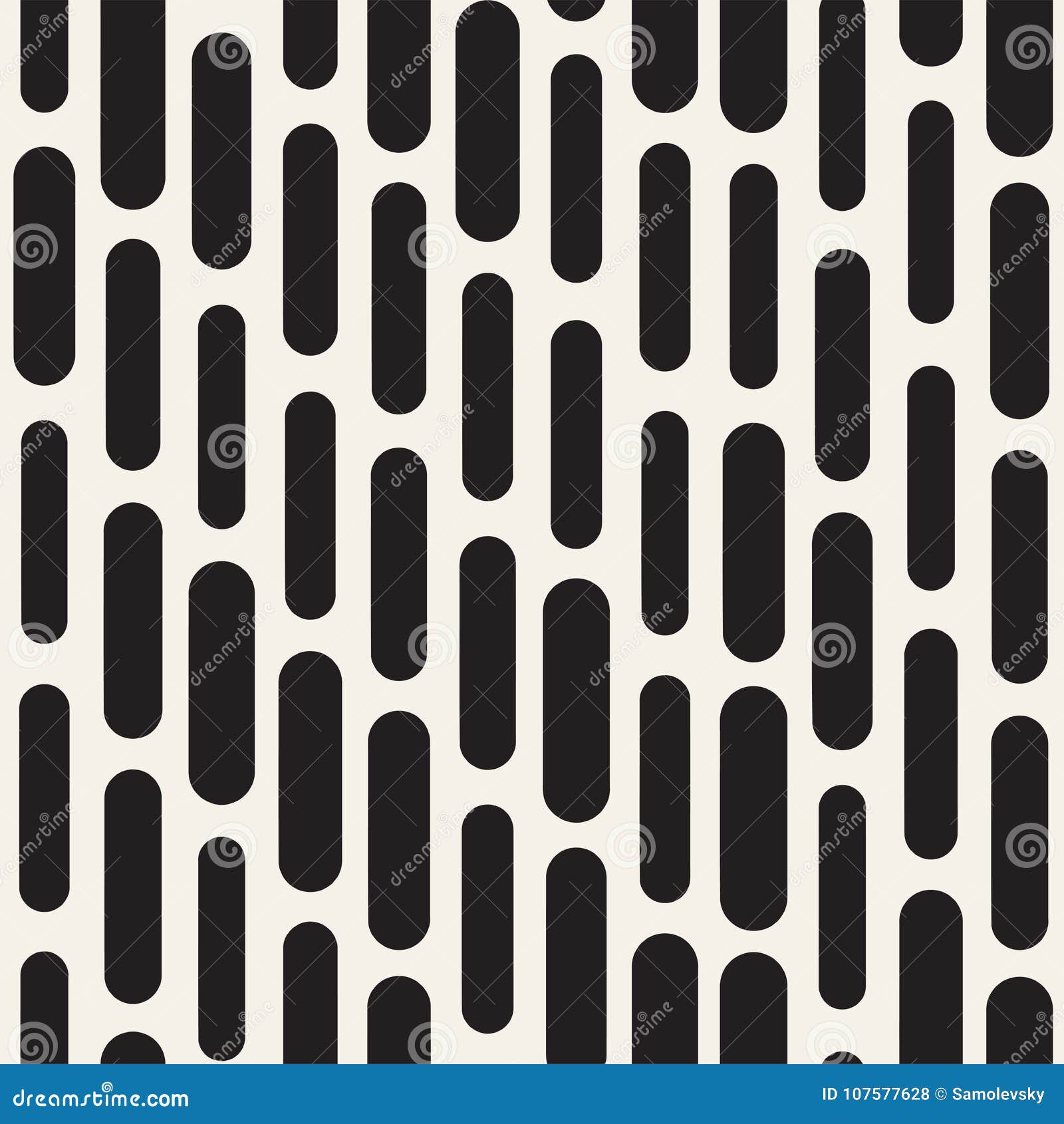 Black and White Irregular Rounded Dashed Lines Pattern. Modern a Stock ...