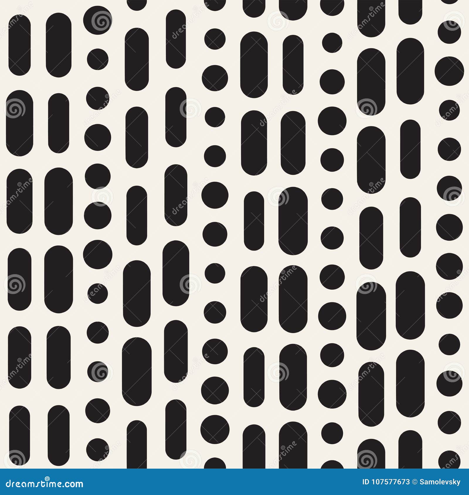 Black and White Irregular Rounded Dashed Lines Pattern. Modern a Stock ...