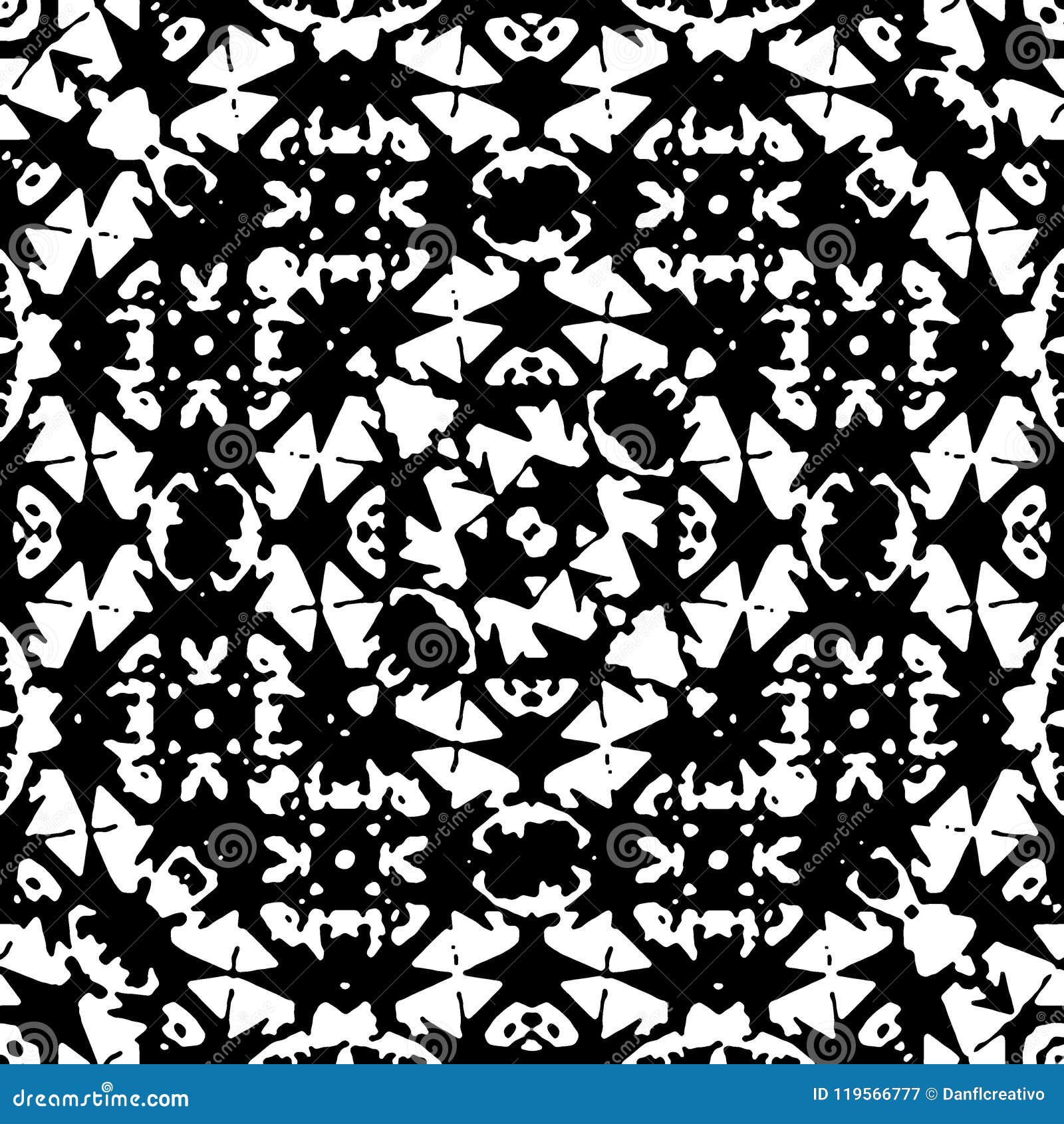 Black and White Islamic Geometric Seamless Pattern Stock Illustration ...