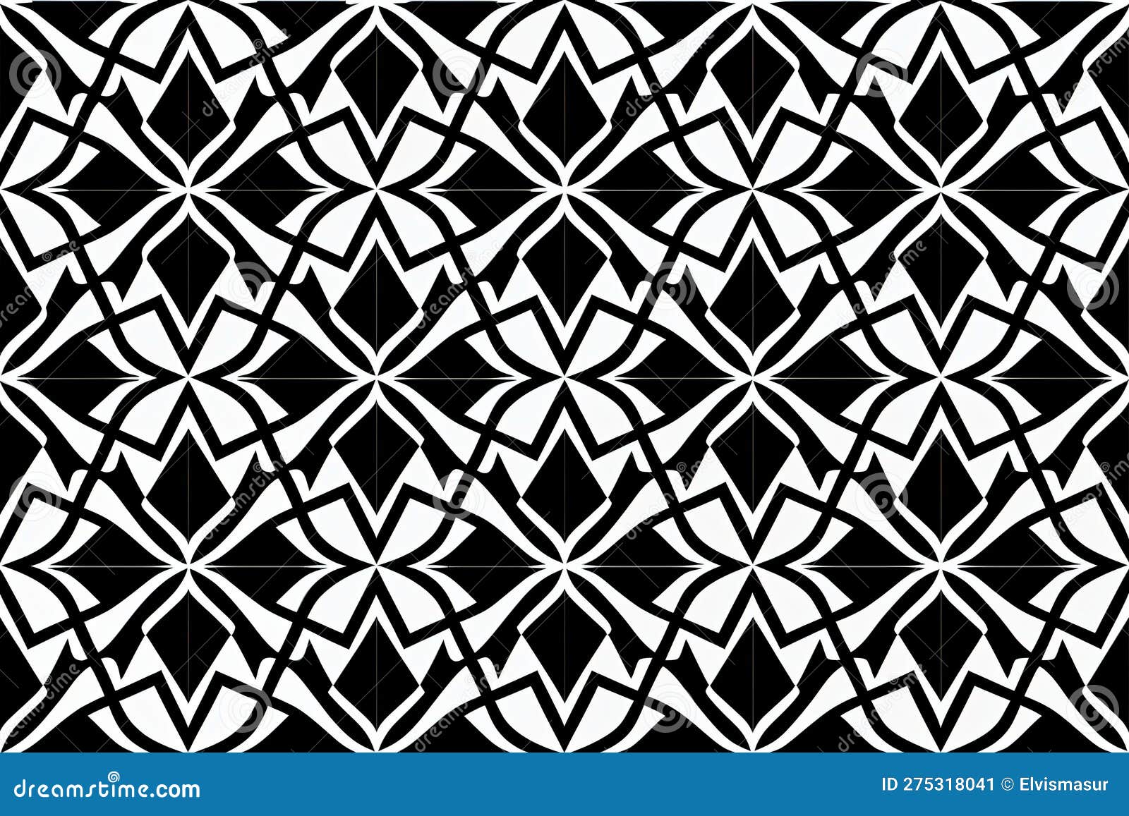 Black and White Islamic Pattern Stock Illustration - Illustration of ...