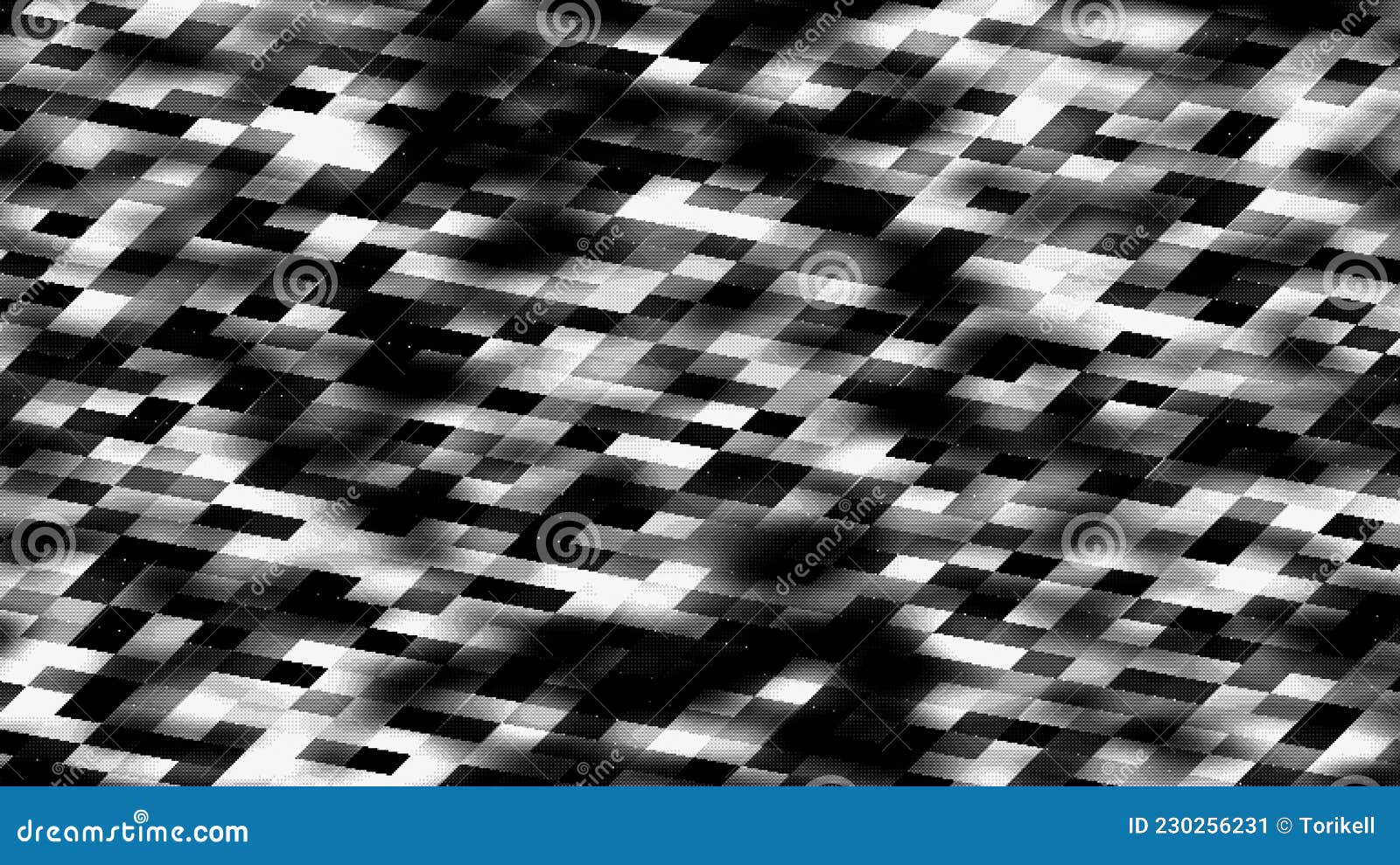 Black and White Isometric Square Pixels. Stock Illustration ...