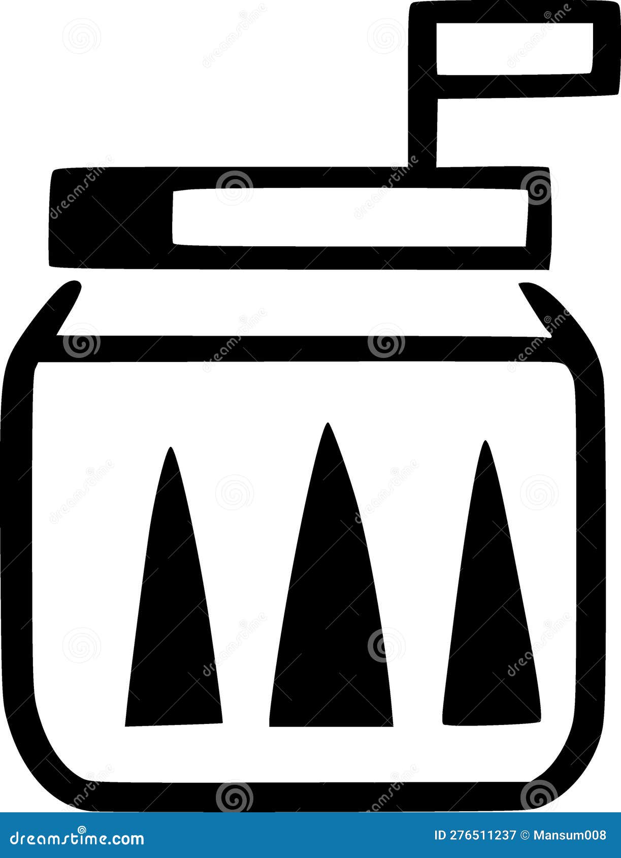 Black and White of Jar Icon Stock Illustration - Illustration of drink ...
