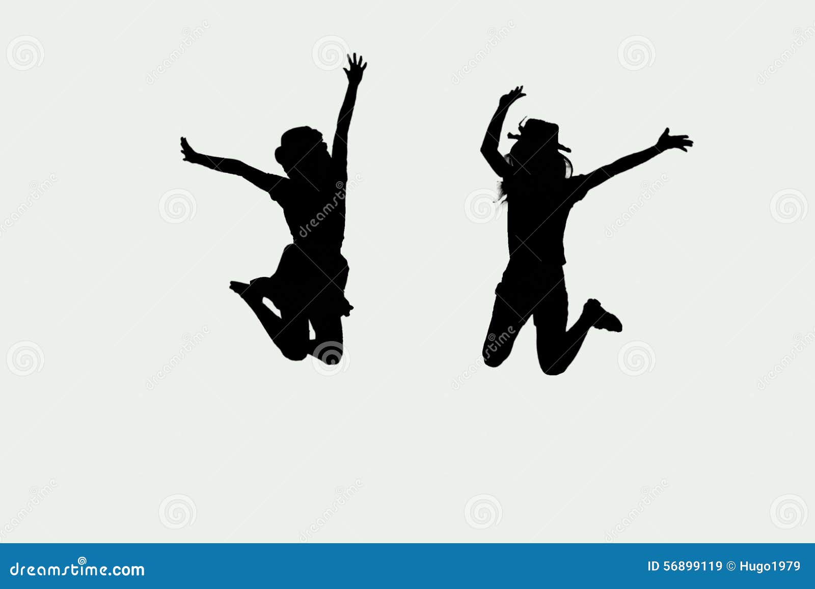 Black and White of Jumping Girls Stock Image - Image of woman, flying ...