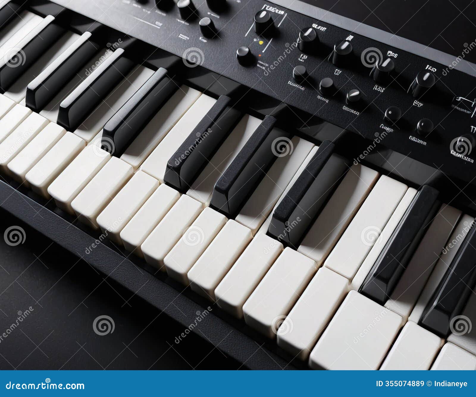 A Black and White Keyboard with White Keys AI Generated Stock ...