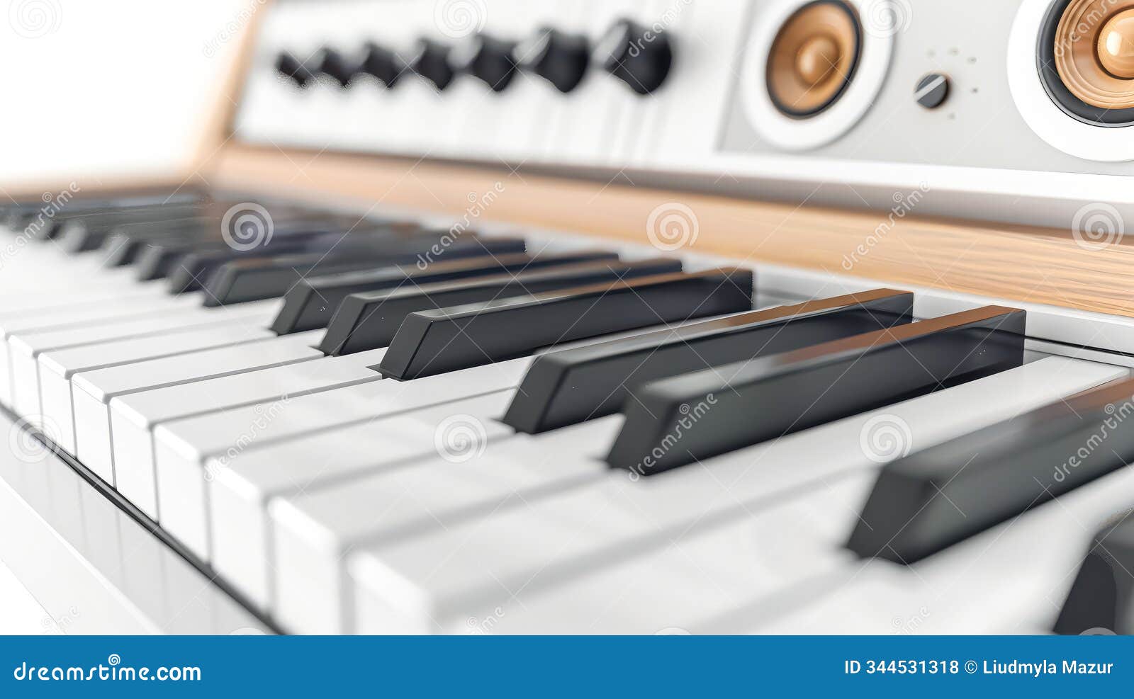 Black and White Keyboard with White Keys Stock Photo - Image of harmony ...