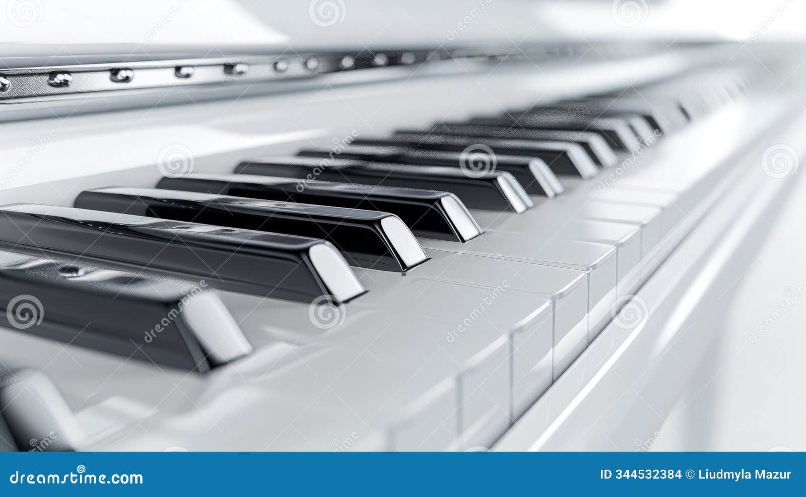 Black and White Keyboard with White Keys. Stock Photo - Image of ...