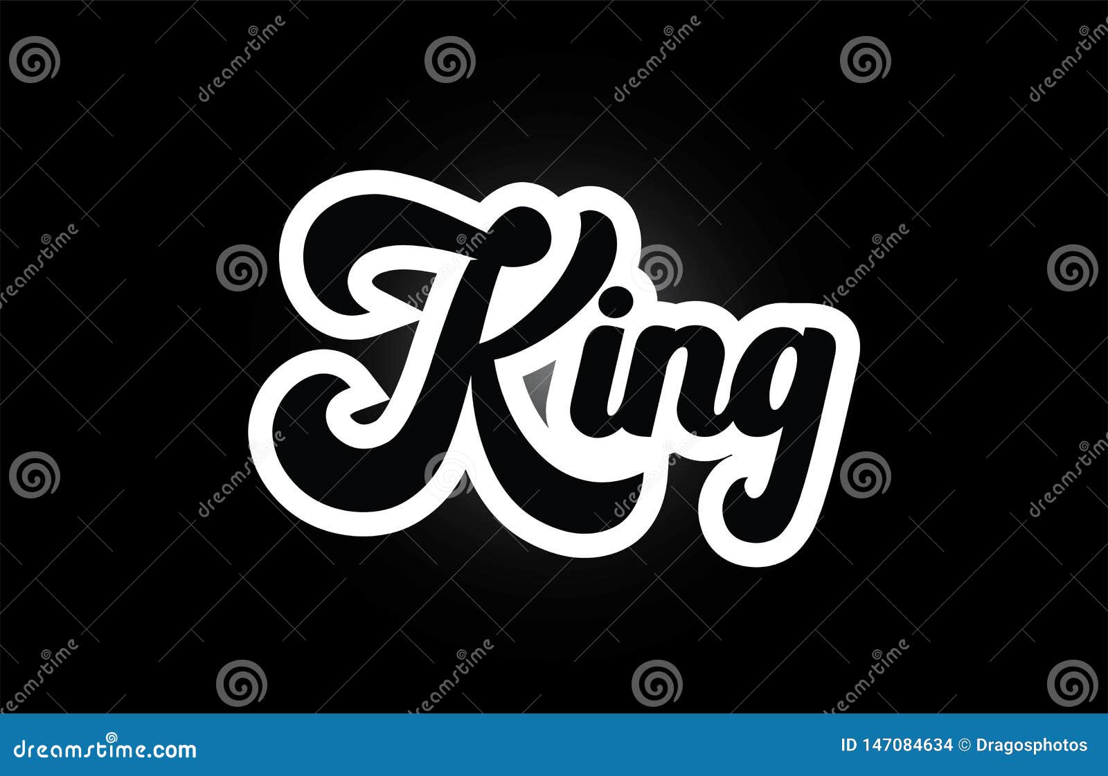 Black and White King Hand Written Word Text for Typography Logo Icon ... Black and White King Hand Written Word Text for Typography Logo Icon ...
