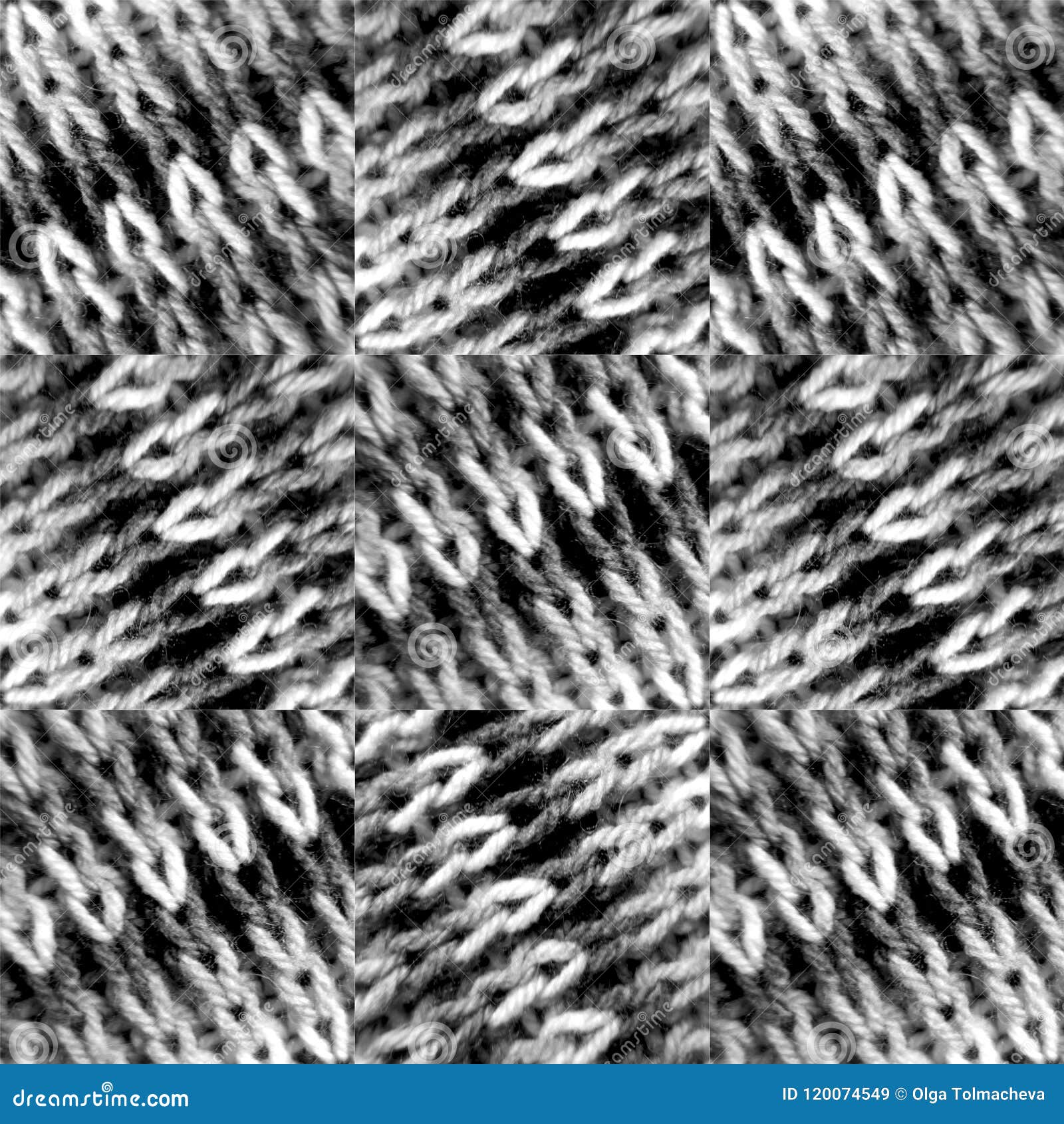 Black and White Knitted Pattern Stock Image - Image of grey, fantasy ...