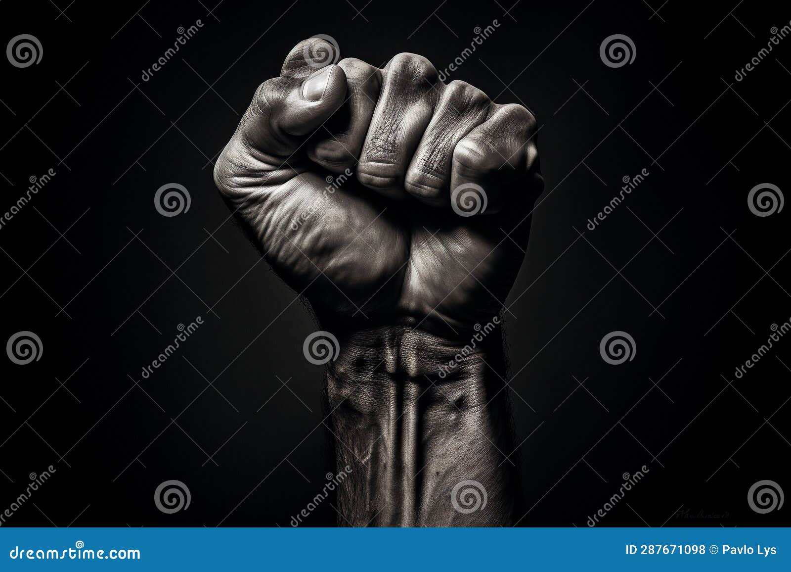 Black and White Knuckled Fist Man Stock Illustration - Illustration of ...