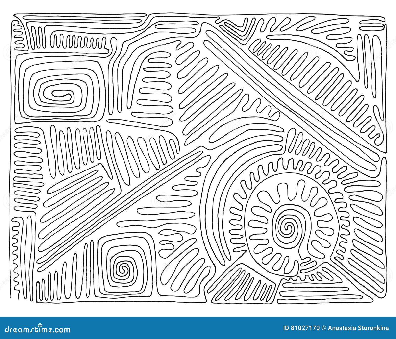Black and White Labyrinth Hand-drawn, Doodle, Vector Stock Vector ...
