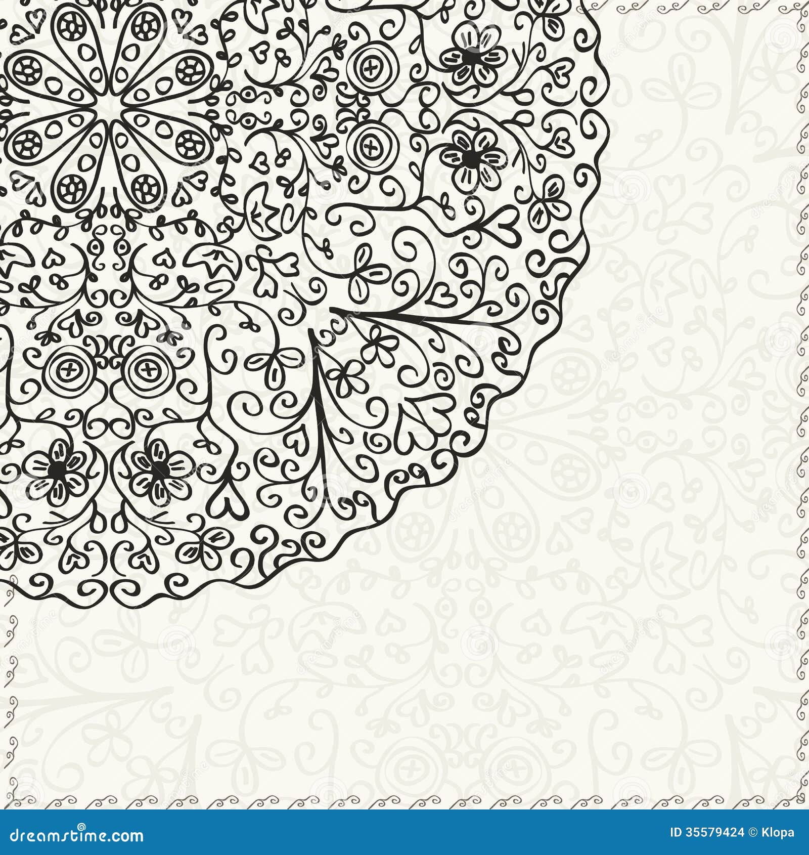 Black and White Lace Abstract Decor Element Stock Vector - Illustration ...