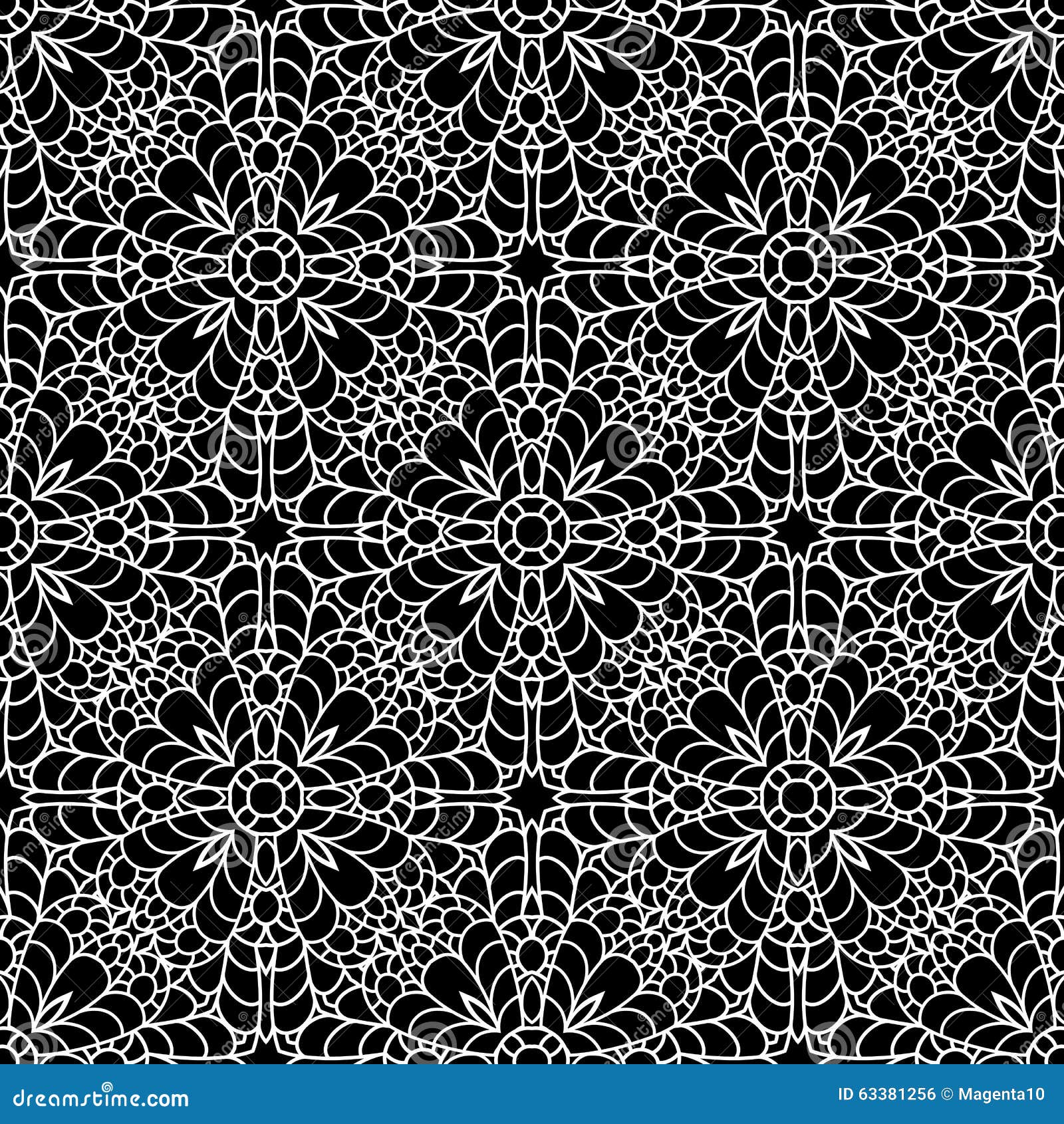 Black and White Lace Ornament, Seamless Pattern Stock Vector ...