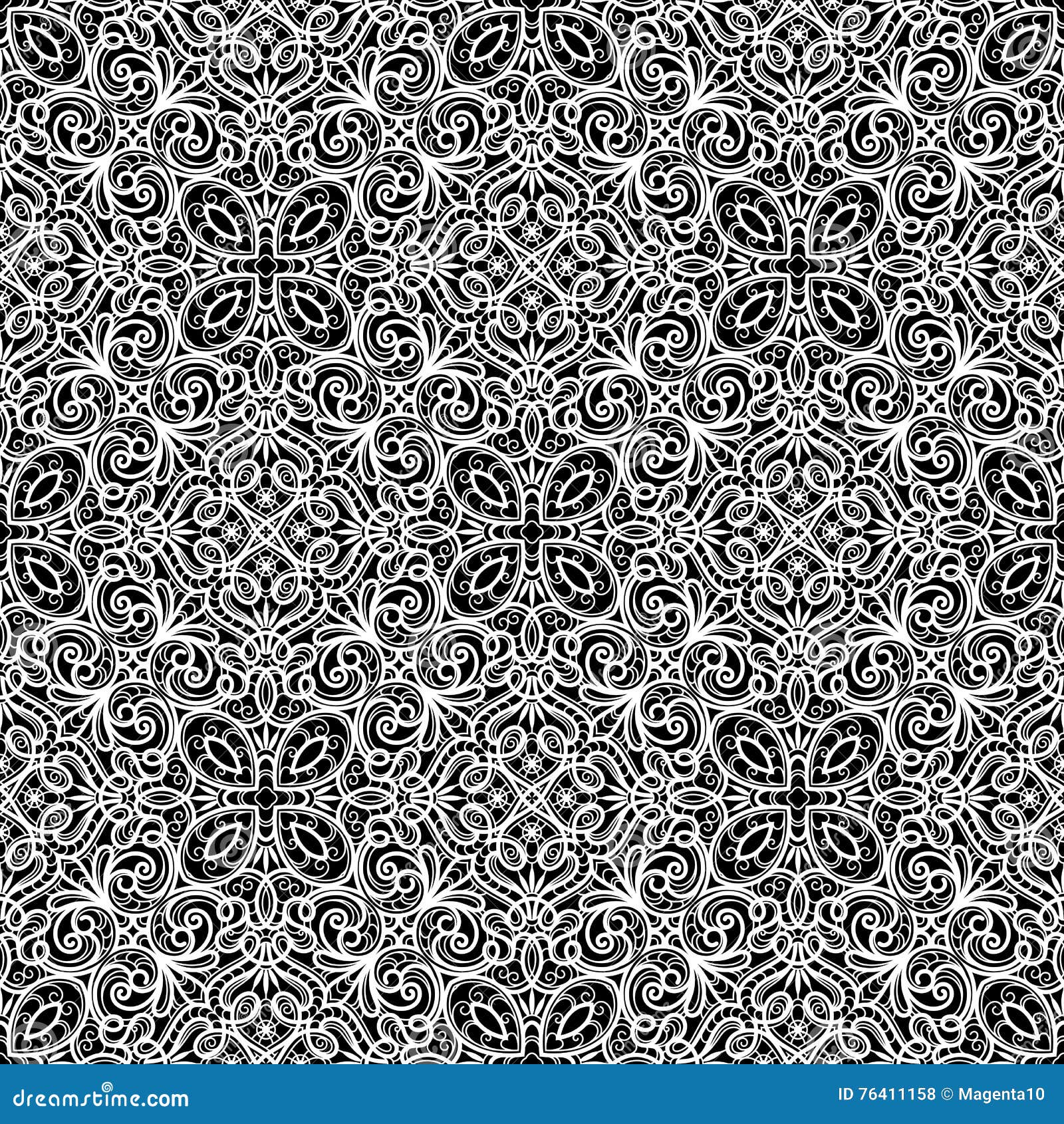 Black and White Lace Pattern Stock Vector - Illustration of abstract ...