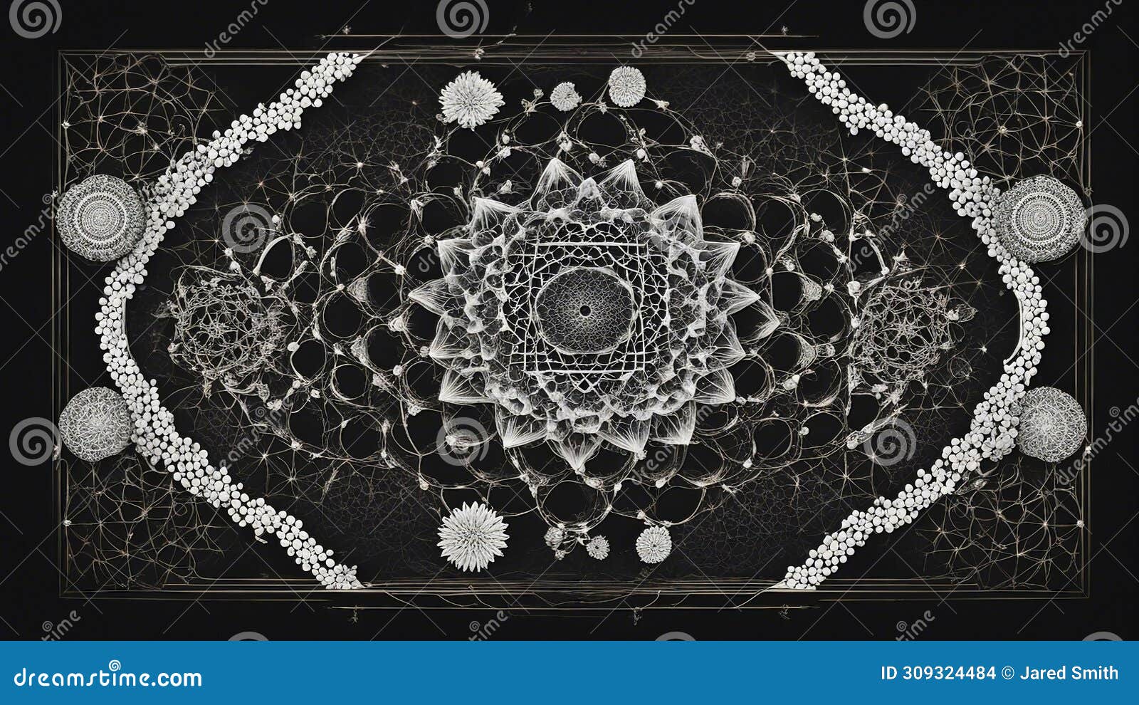 Black and White Lace a Sacred Geometry Art with a White and Dotwork ...