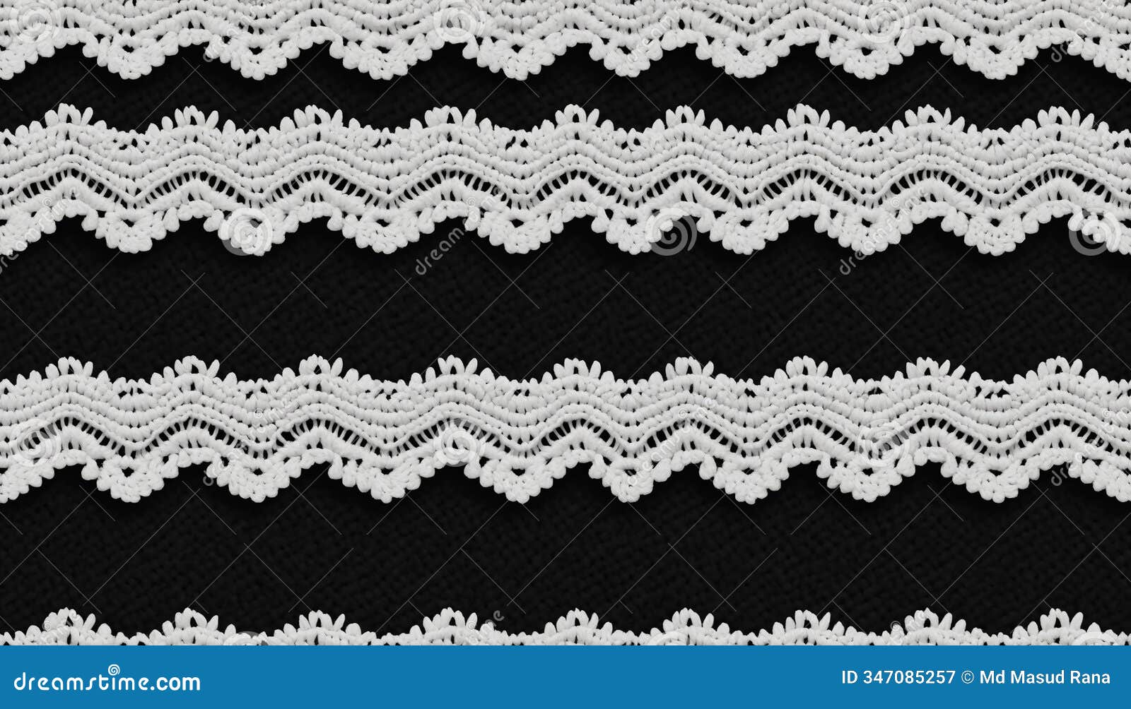 Black and White Lace Seamless Borders. Generative AI Stock Image ...