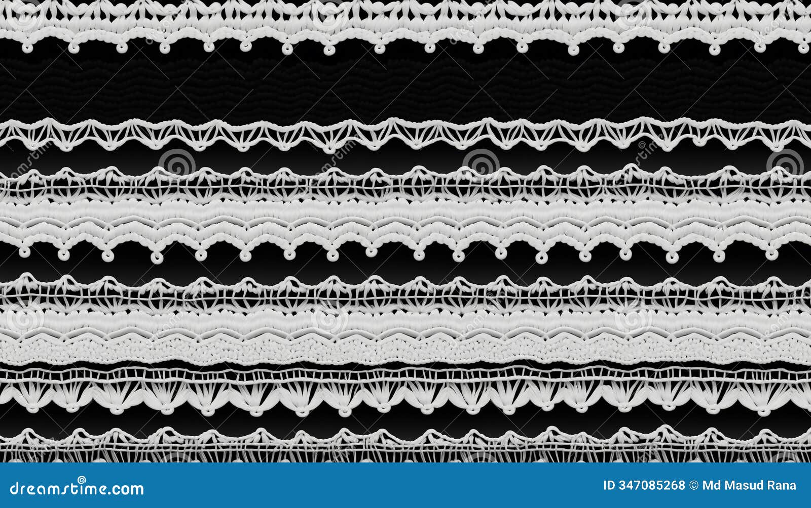 Black and White Lace Seamless Borders. Generative AI Stock Photo ...