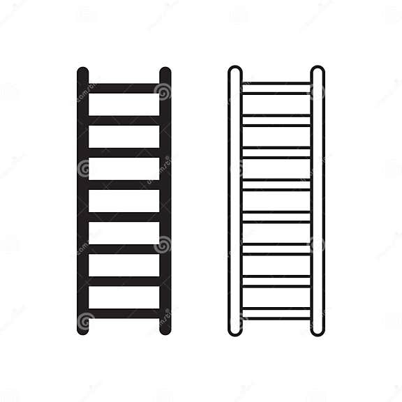 Black and White Ladder Icon Stock Vector - Illustration of icon, ladder ...