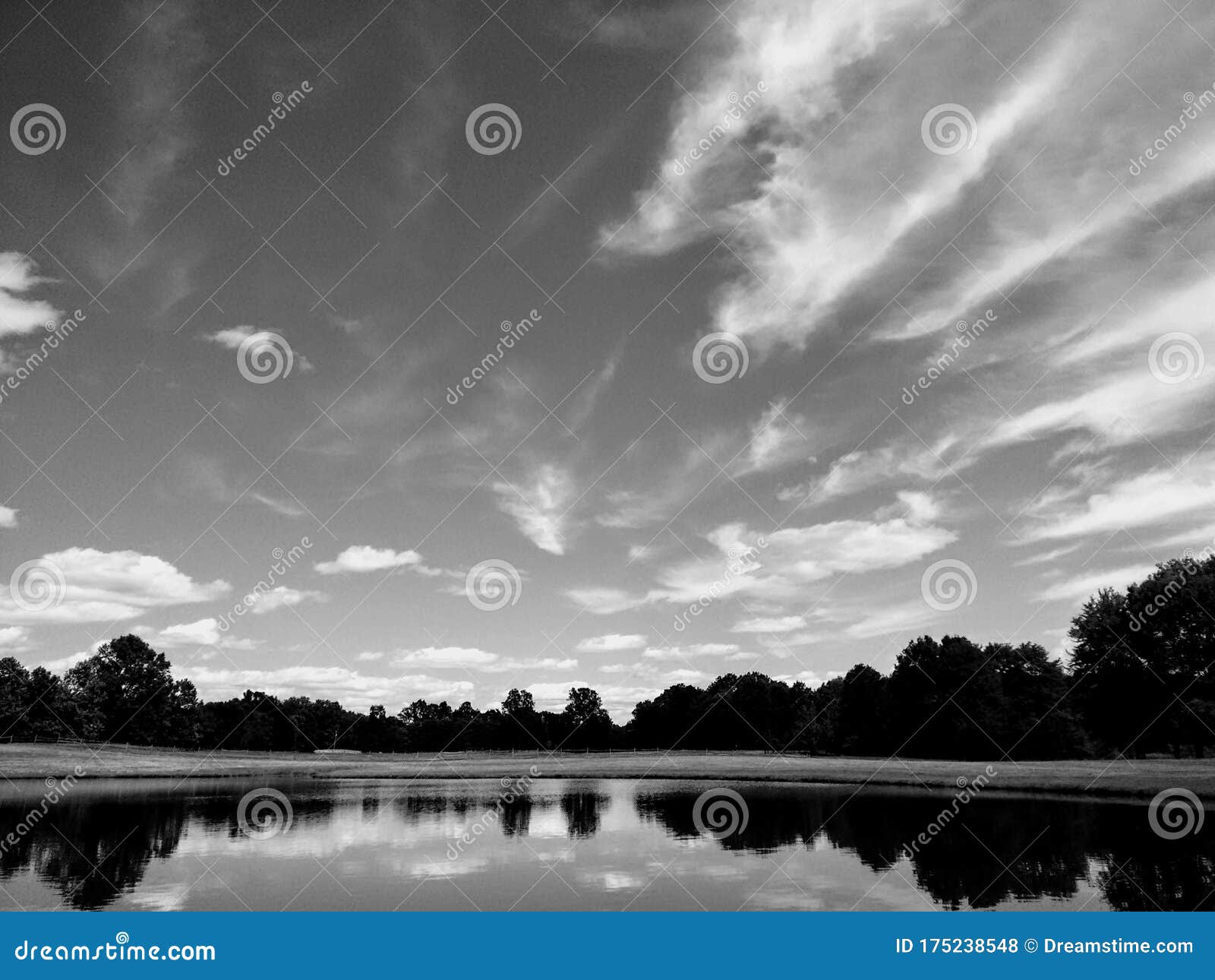 Black and White Lakeside View Stock Photo - Image of white, outside ...