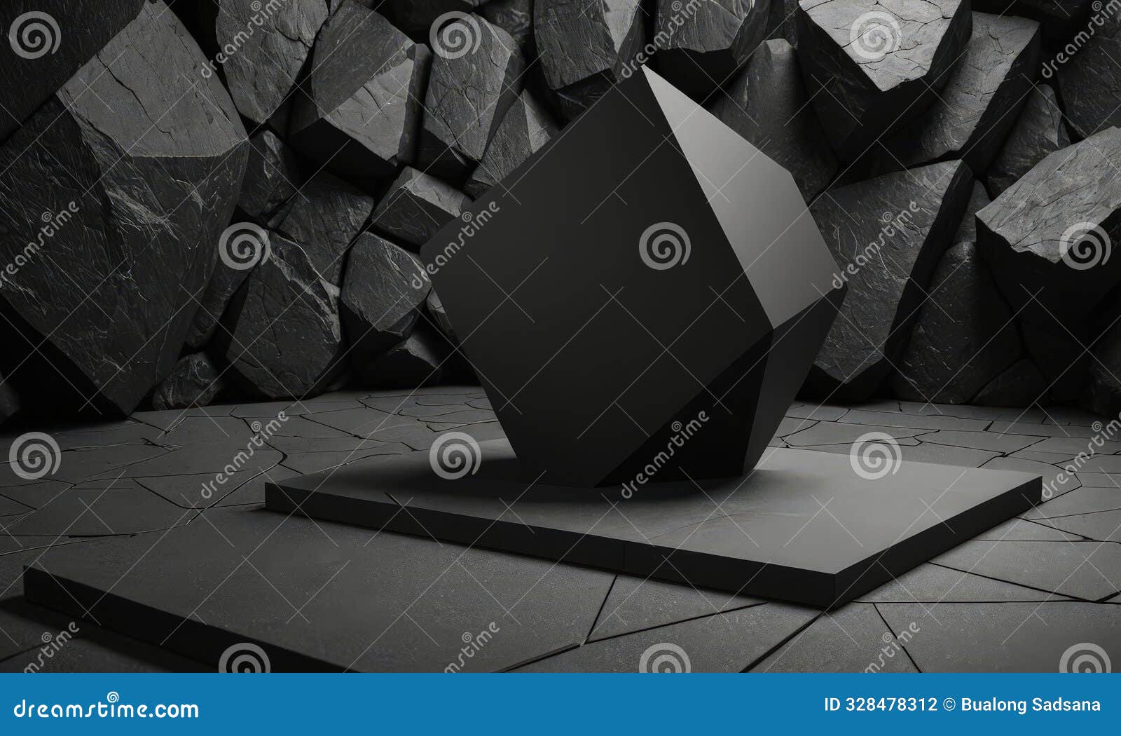 Triangular Sculpture With Reflective Surface And Smaller Triangular ...
