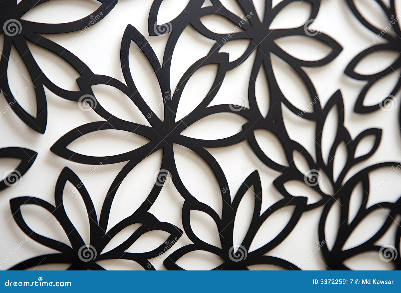Black and White Laser Cut Floral Pattern Stock Illustration ...