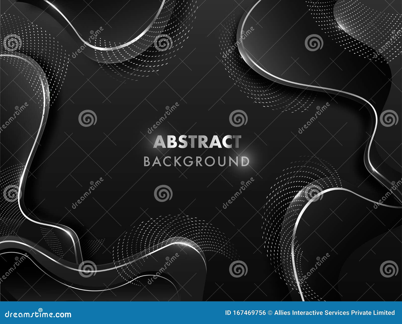 Black and White Layout Fluid Art. Stock Illustration - Illustration of ...