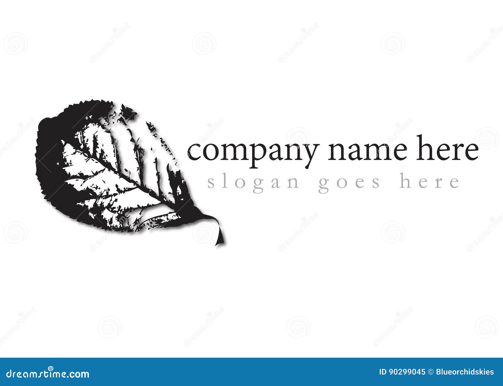 Black and white leaf logo stock illustration. Illustration of black ...