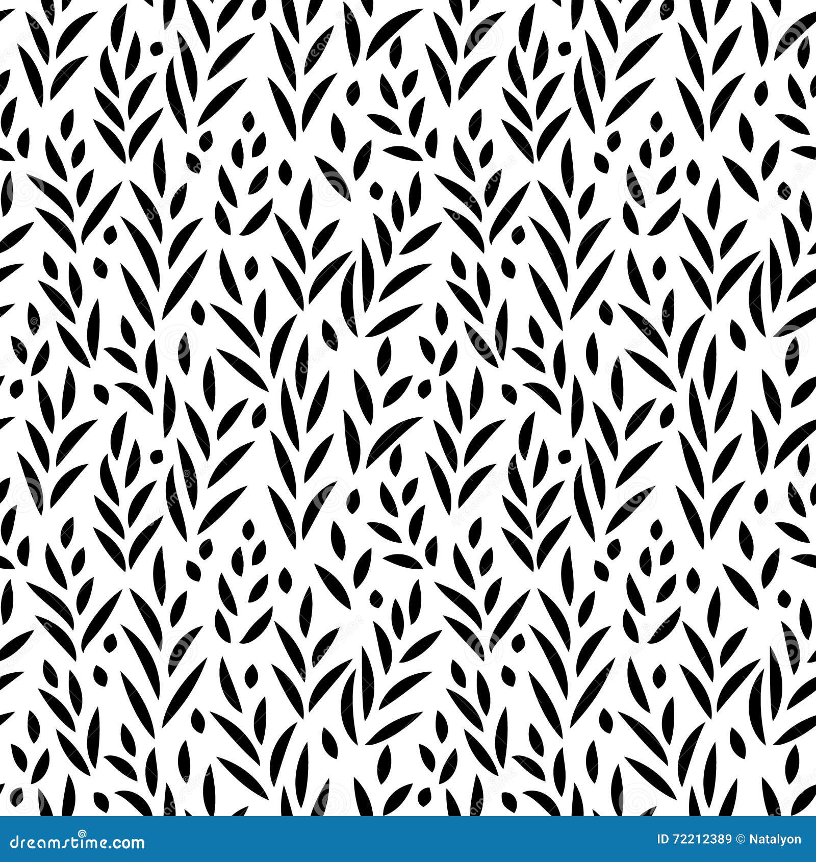 Black and White Leaves Seamless Pattern, Vector Stock Vector ...