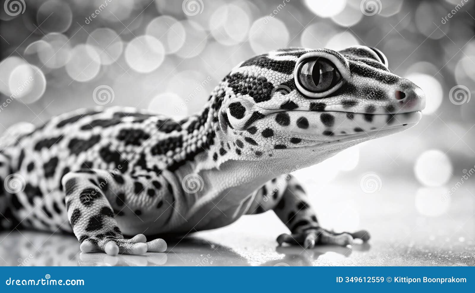 Black and White Leopard Gecko Illustration: a Textured Design Element ...