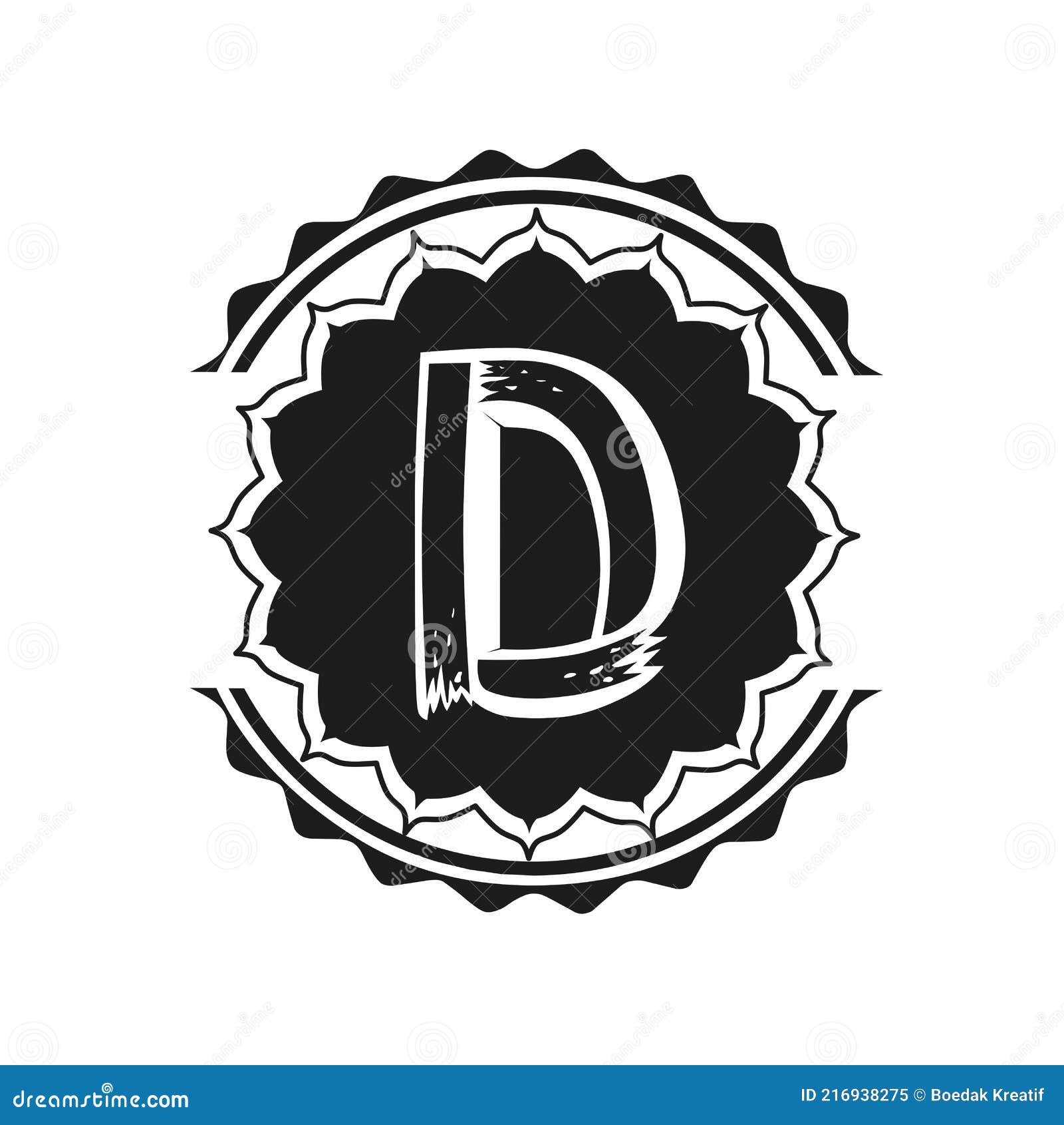Black and White, Letter D Logo Design Stock Vector - Illustration of ...
