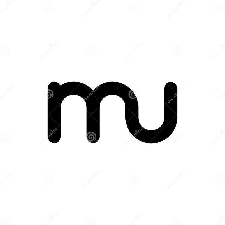 Black and White Letter MU Initial Logo Icon Stock Vector - Illustration ...