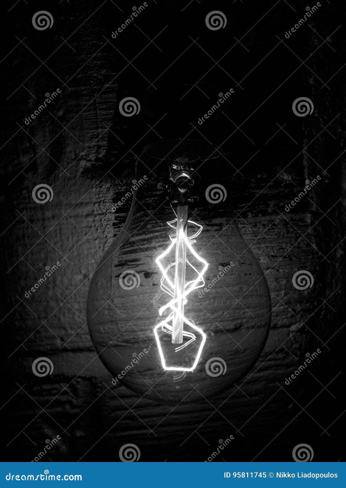 Black and white light bulb stock image. Image of white - 95811745