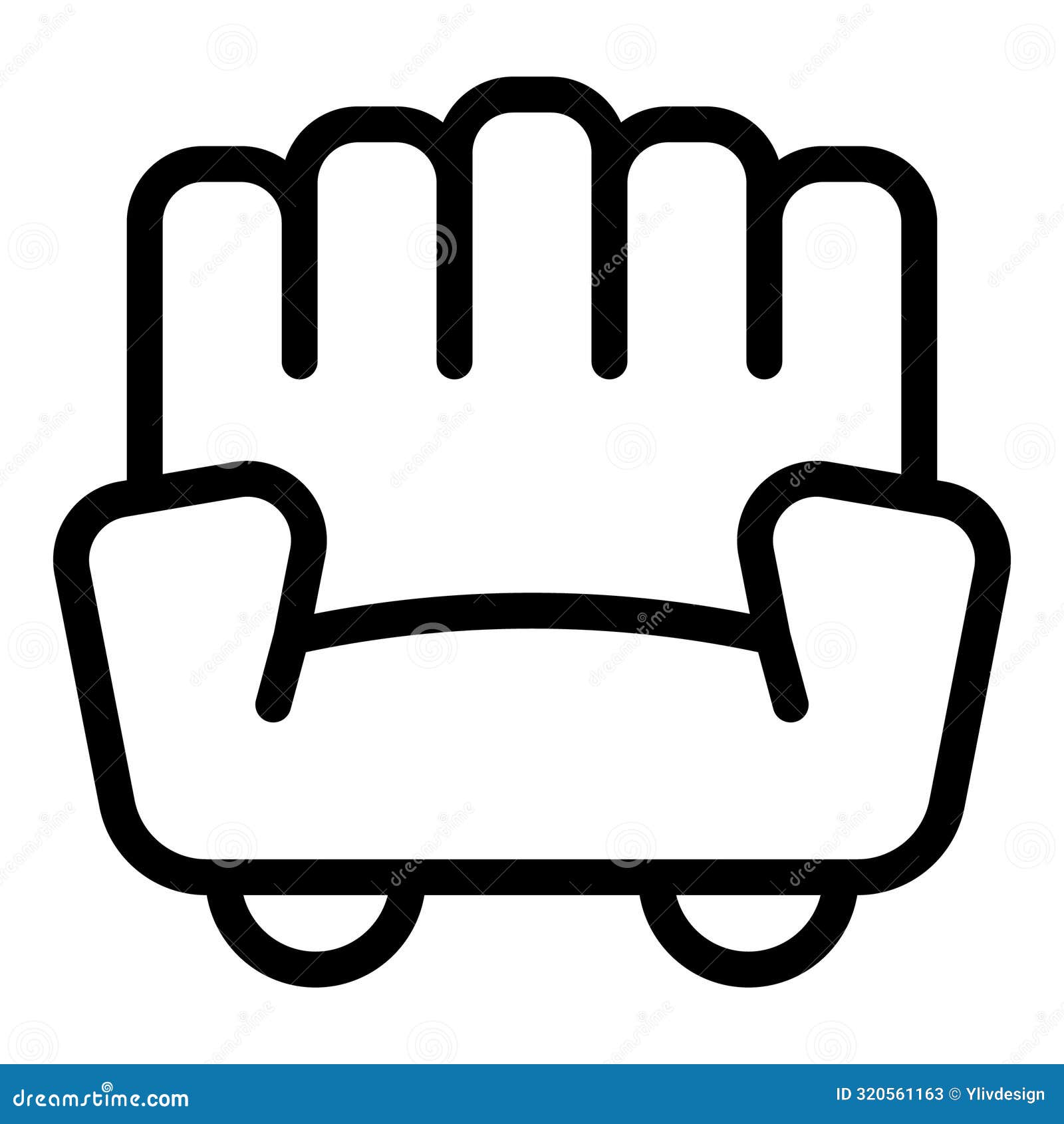 Black and White Line Art of a Hand Icon Stock Vector - Illustration of ...