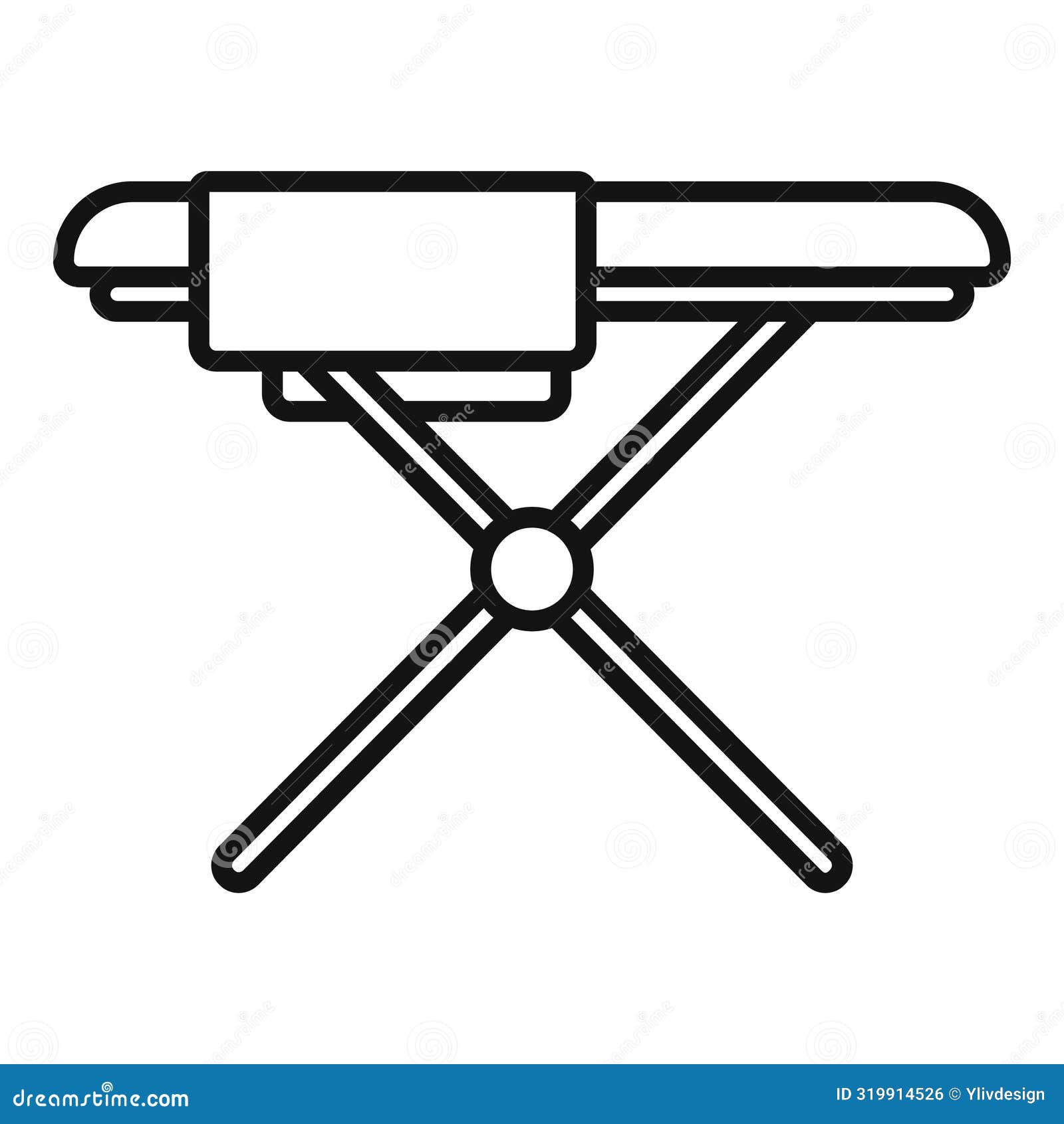 Black and White Line Art of Ironing Board Stock Vector - Illustration ...