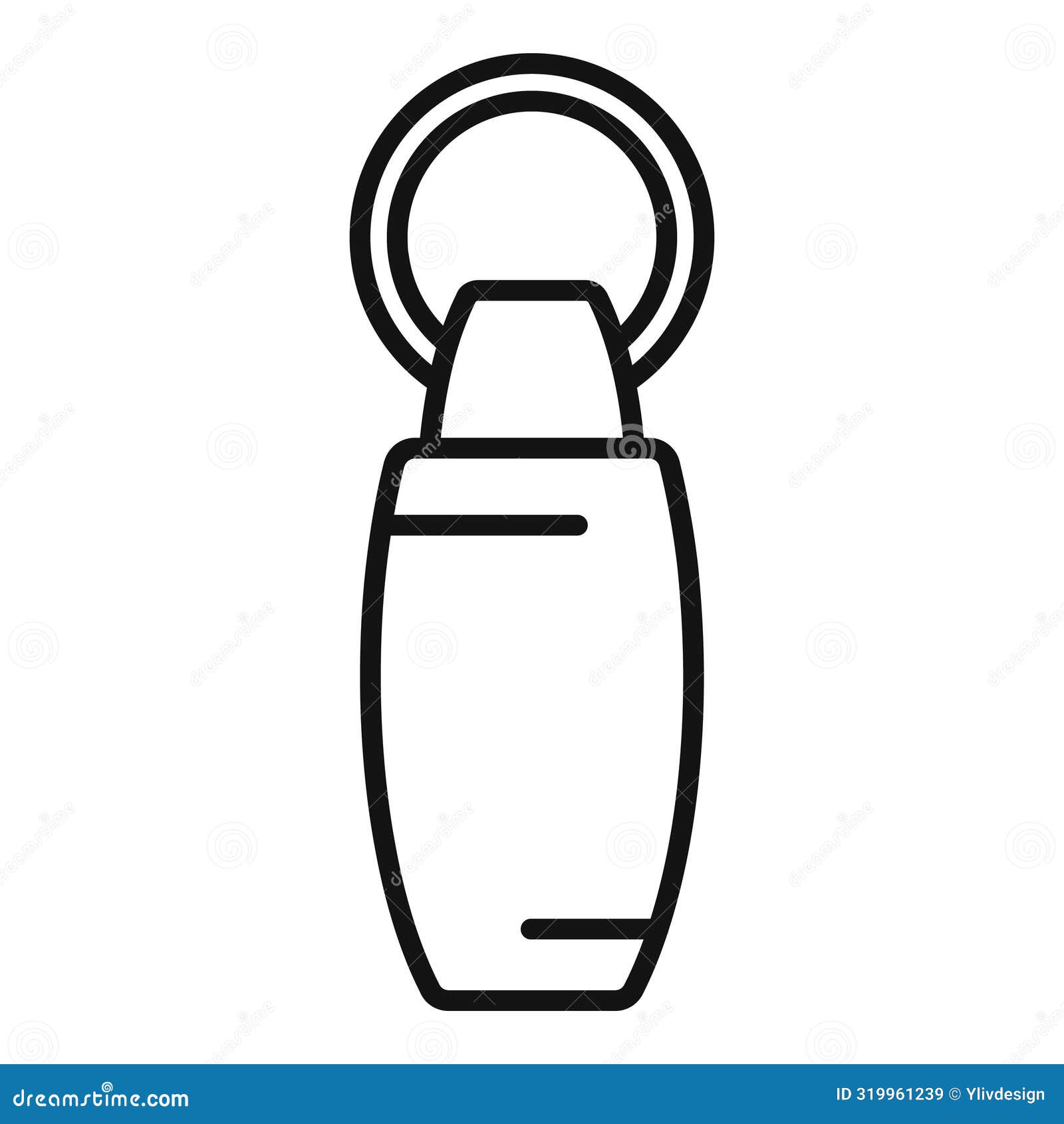 Black and White Line Art of a Keychain Stock Vector - Illustration of ...